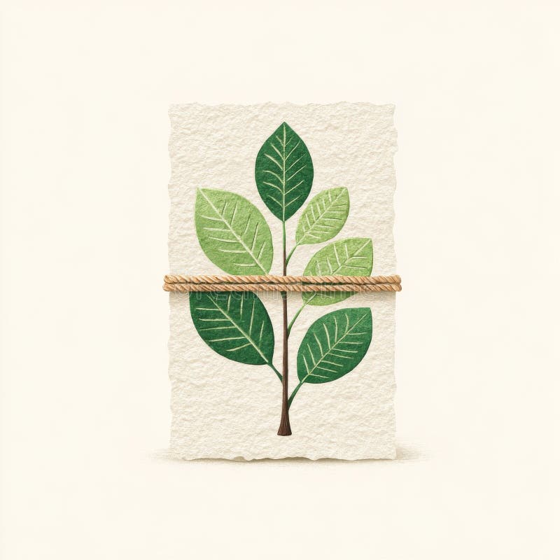 Eco-Friendly Currency Note Featuring Leaf Design Tied with String Stock ...