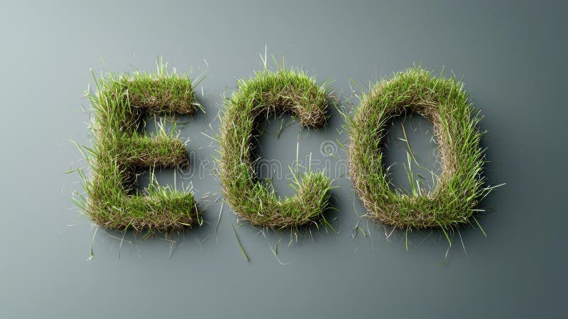 Eco-friendly Design: Green Grass Forming the Text ECO on a Vibrant ...