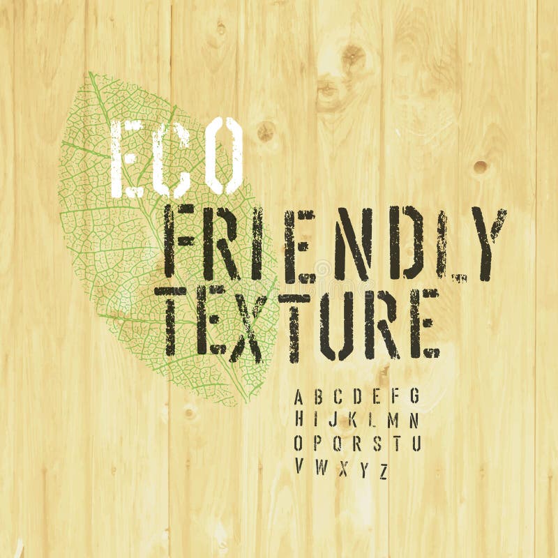 Eco Friendly Design Template Texture and Stencil Alphabet and Leaf ...