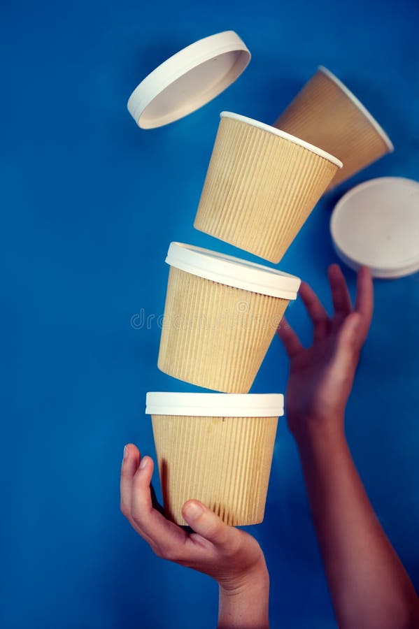 Eco Friendly Disposable Paper Cups Stock Photo - Image of drink ...