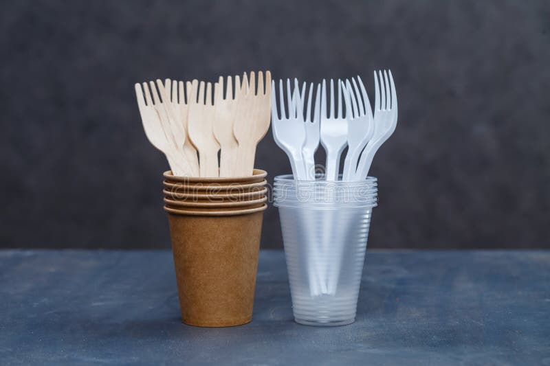 Eco-friendly Disposable Tableware Made Stock Image - Image of dinner ...