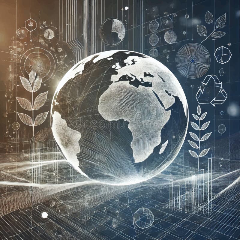 Eco-friendly Earth Vector Illustration Featuring Futuristic Globe ...