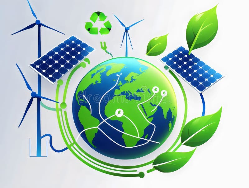 Eco-Friendly Earth: a Visually Appealing Graphic Showcasing a Globe ...