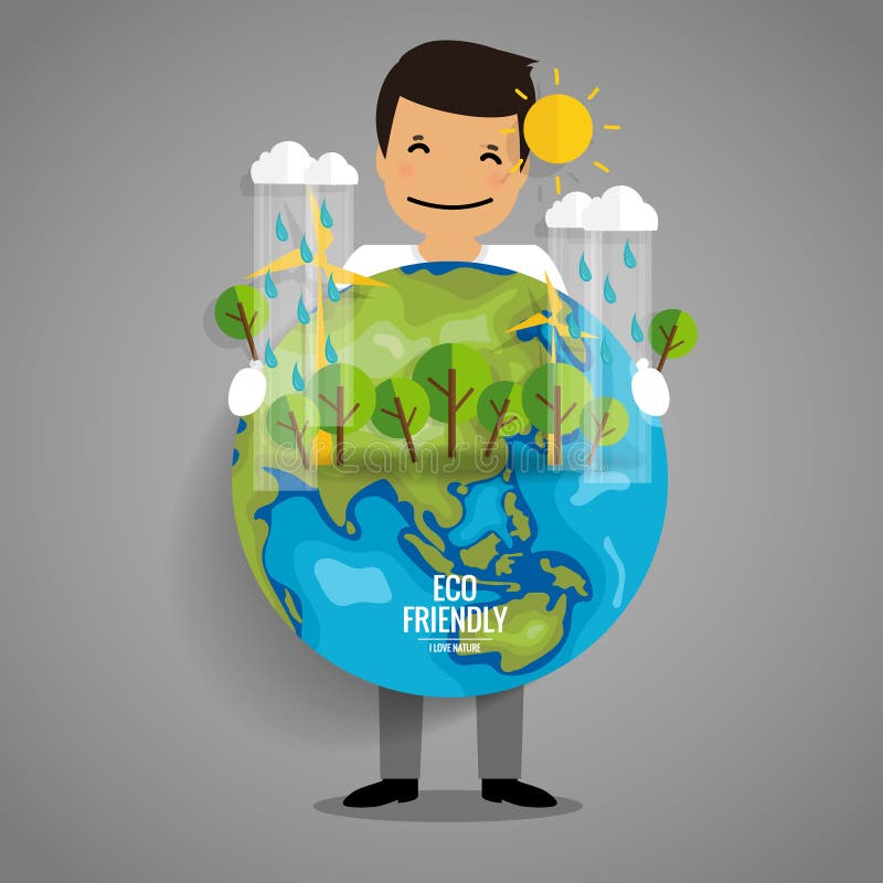 ECO FRIENDLY. Ecology Concept with Green Eco Earth and Trees Stock ...