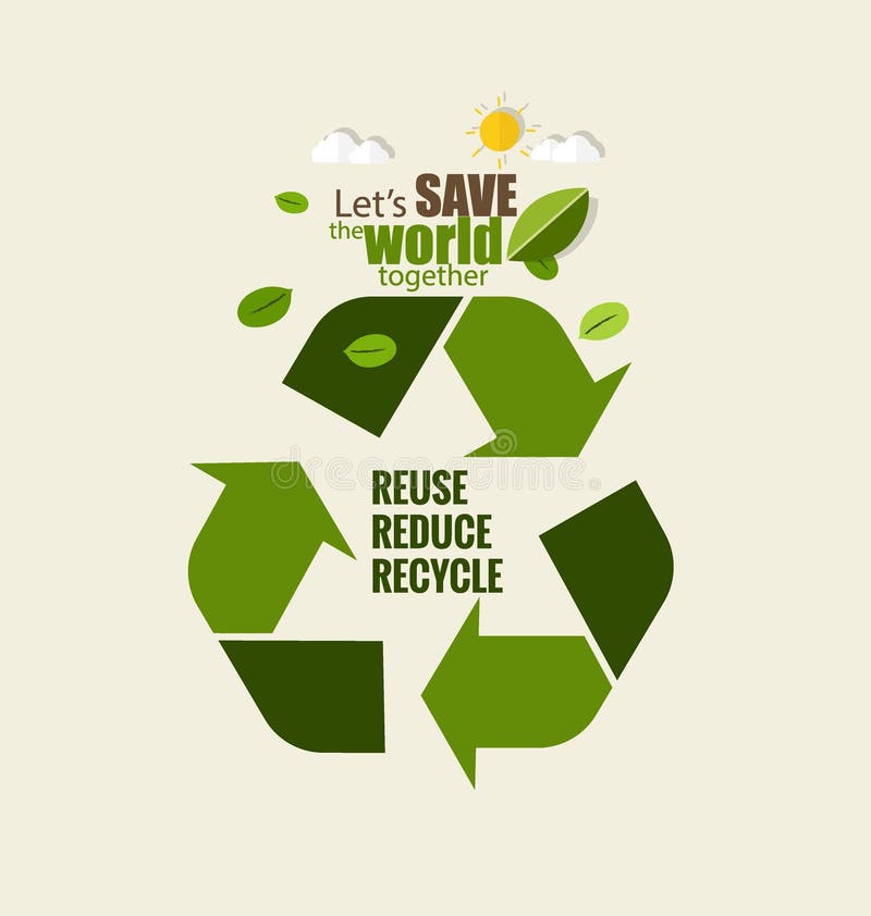 ECO FRIENDLY. Ecology Concept with Recycle Symbol. Vector Illustration ...