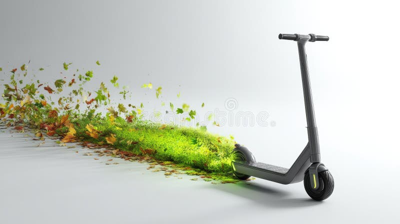 Eco-Friendly Electric Scooter with Green Energy Concept and Nature ...