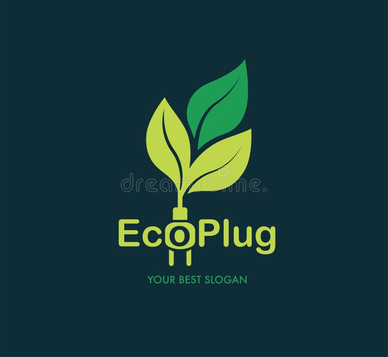 Eco-Friendly Energy Design for Nature Business, Leaf and Electric Plug ...