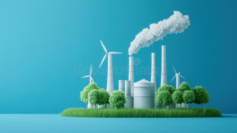 Eco-Friendly Energy Factory with Circular Processes Stock Image - Image ...