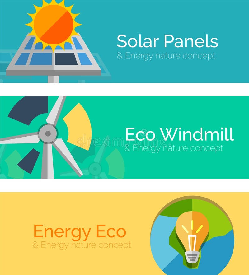 Eco-friendly Energy Flat Design Concepts, Banners Stock Vector ...