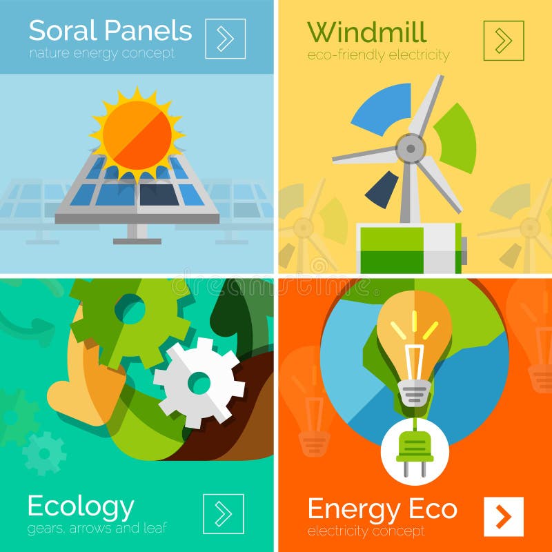 Eco-friendly Energy Flat Design Concepts, Banners Stock Vector ...