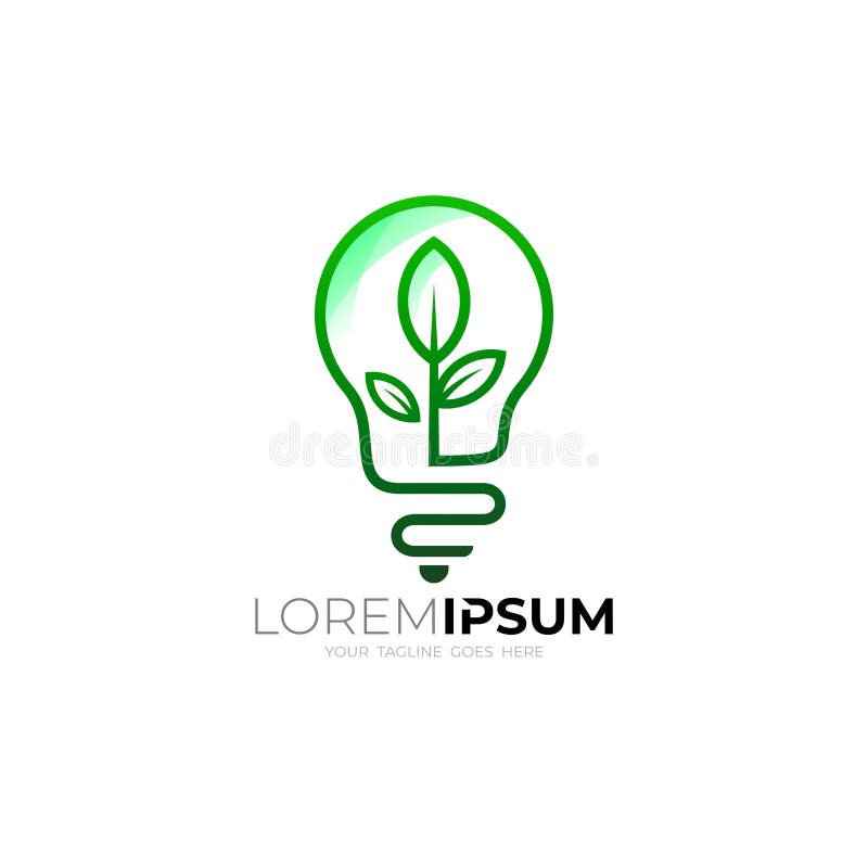 Eco Friendly Energy Logo, Bulb Logo and Tree Design Combination Stock ...