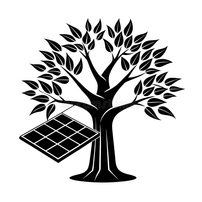 Eco-Friendly Energy: Tree with Solar Panel - Sustainable Future ...