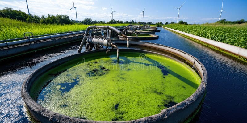 Eco Friendly Facilities with Green Algae in Water Channels and Wind ...