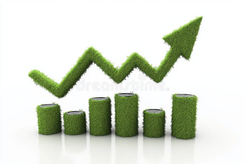Eco-Friendly Financial Growth Indicator with Green Plant Architecture ...