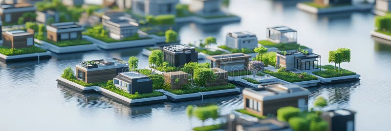 Eco Friendly Floating Homes Sustainable Architecture Concept Modern ...