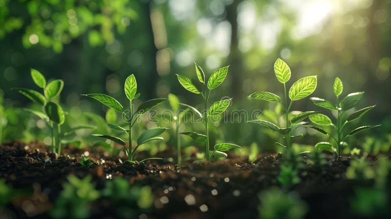 Eco Friendly and Forest Recovery with Concept Growing Together Stock ...