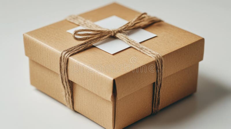 Eco-Friendly Gift Box with String Generative AI Stock Illustration ...