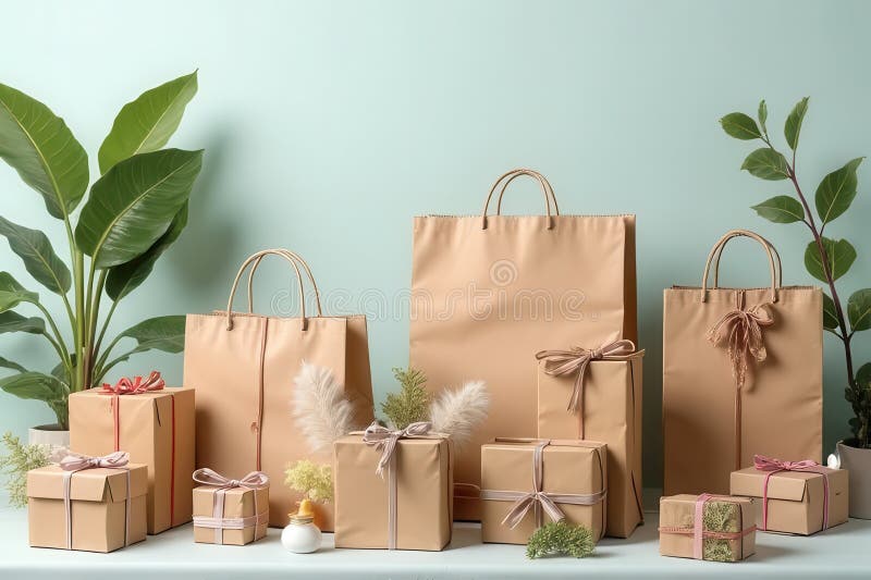 Sustainable Present Wrapping Alternatives Stock Illustration ...