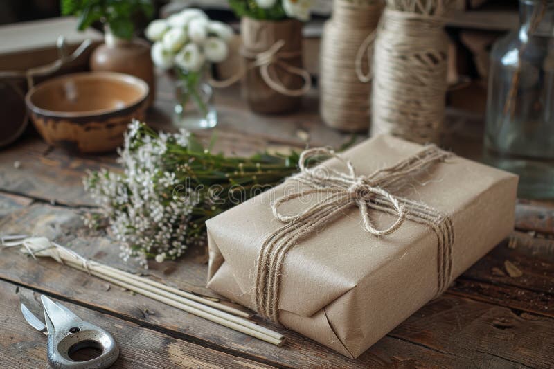 Eco-Friendly Gift Wrapping Tutorial: Step-by-Step Guide on a Rustic ...
