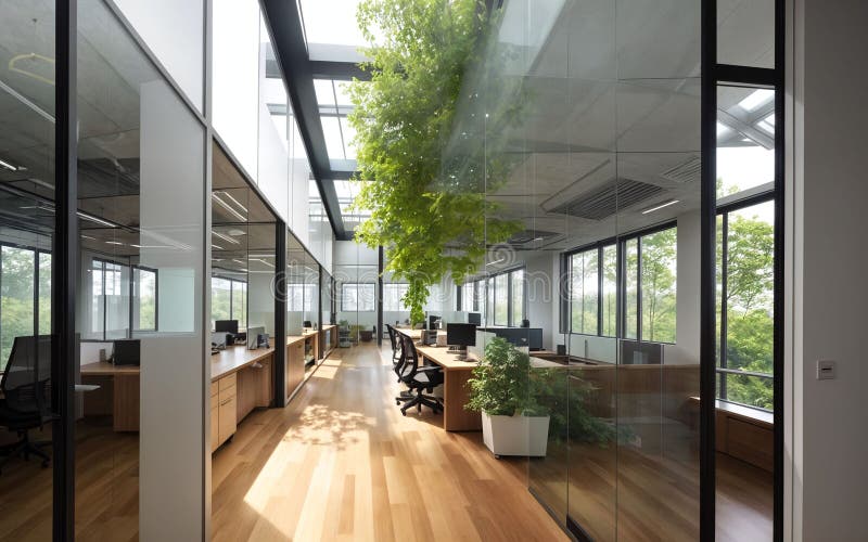 Eco-Friendly Glass Office Embracing Sustainability and Nature in the ...