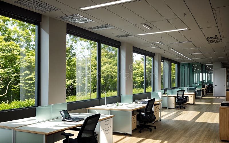Eco-Friendly Glass Office Embracing Sustainability and Nature in the ...