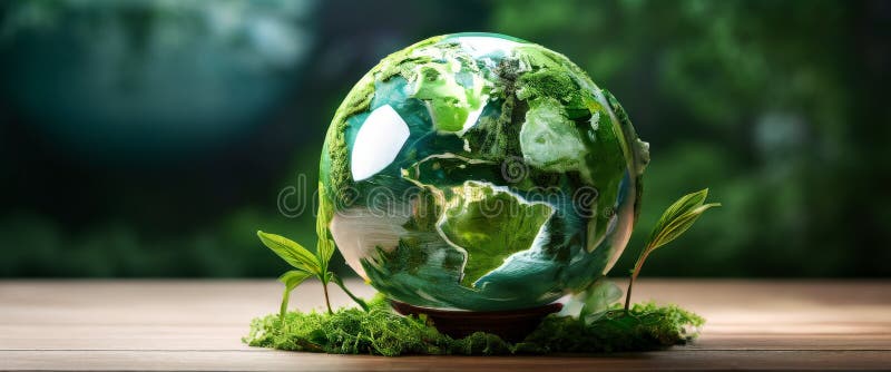 Eco-friendly Globe with Lush Greenery Representing Earth Stock Image ...