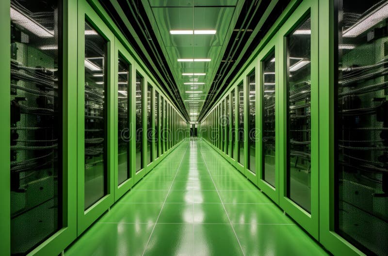 Eco-friendly Green Data Center Place. Generate Ai Stock Photo - Image ...