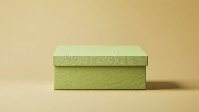 Eco-friendly Green Rectangular Packaging Box Showcased on Beige ...