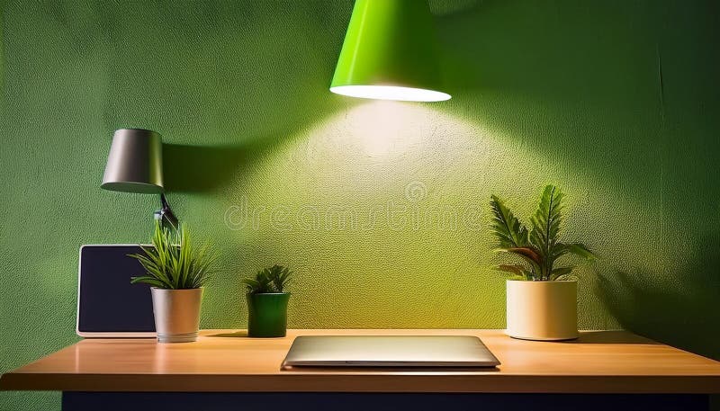 Eco-Friendly Green Room - a Minimalist Home Office that Features Green ...