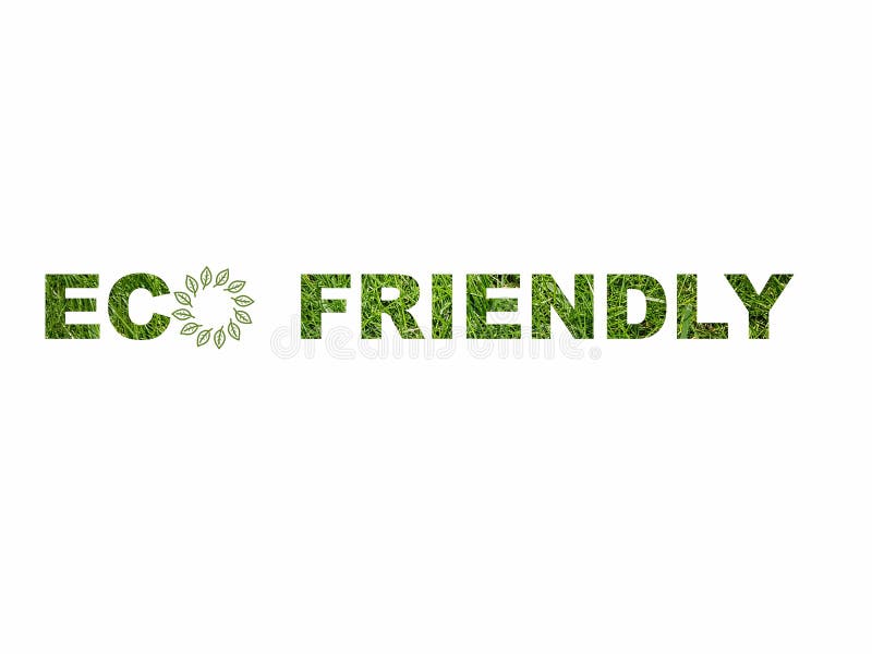 Eco Friendly Green Text Sign Symbol Icon Isolated on White Stock ...