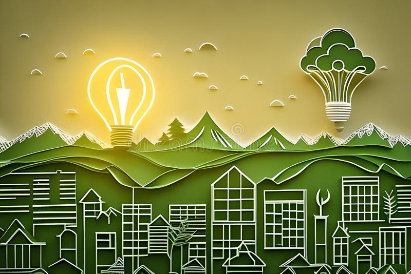 Eco-Friendly High-Rise with Generative AI Stock Illustration ...