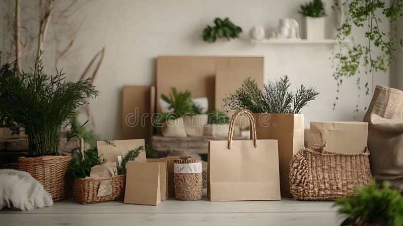 Eco-friendly Home Decor with Houseplants and Sustainable Packaging ...