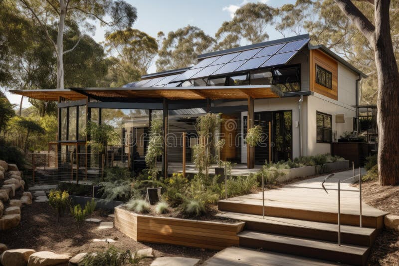 Eco-friendly Home with Solar Panels and Rainwater Harvesting System ...