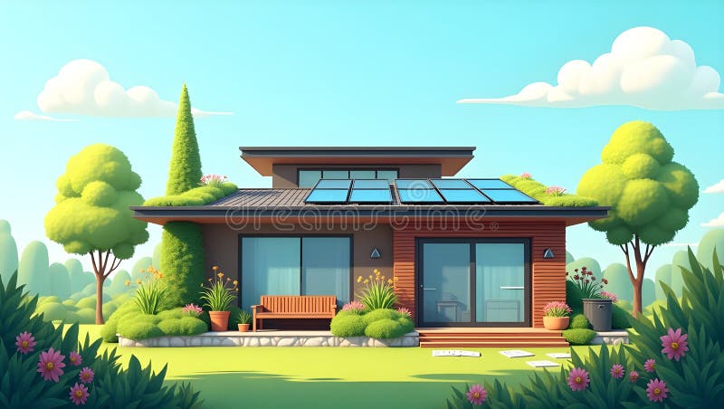 An Eco-friendly Home with Sustainable Living Elements Stock ...