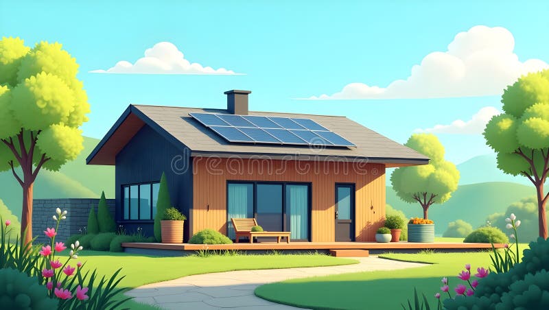 An Eco-friendly Home with Sustainable Living Elements Stock ...