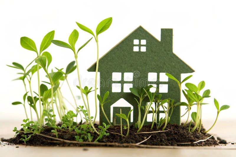 Eco-Friendly House Design â€ No Pollution Concept Stock Illustration ...