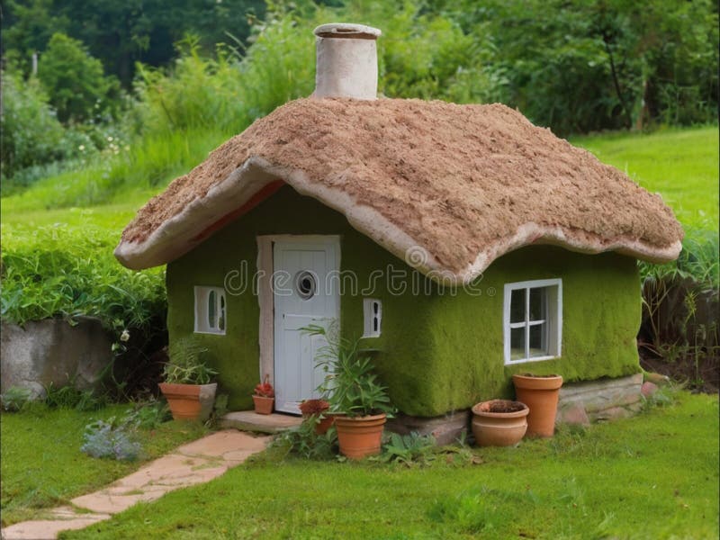 Eco Friendly House Made of Clay Clay House Stock Illustration ...