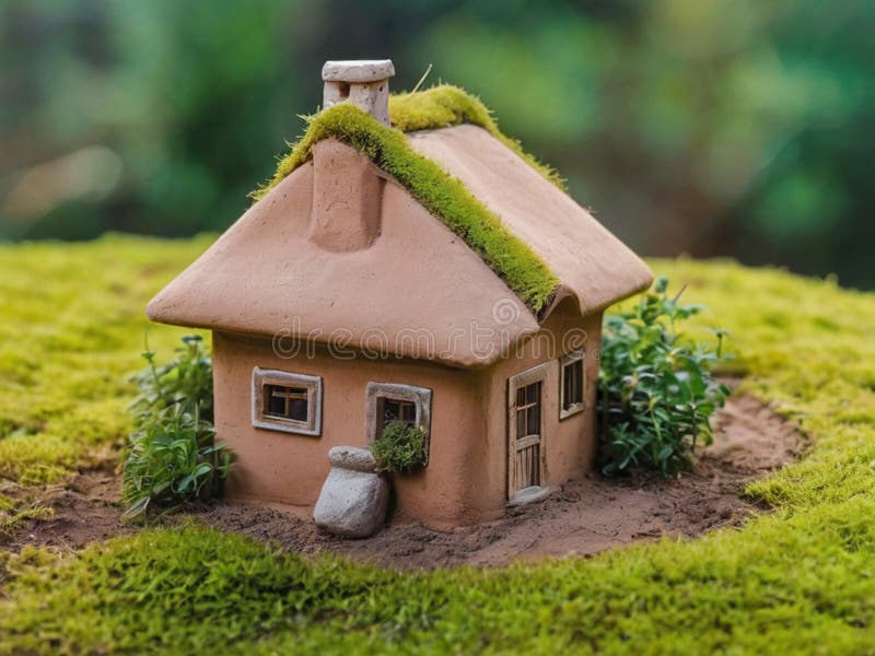 Eco Friendly House Made of Clay Clay House Stock Illustration ...