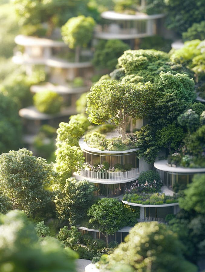 Eco-Friendly Houses in the Forest Stock Image - Image of spaces, forest ...