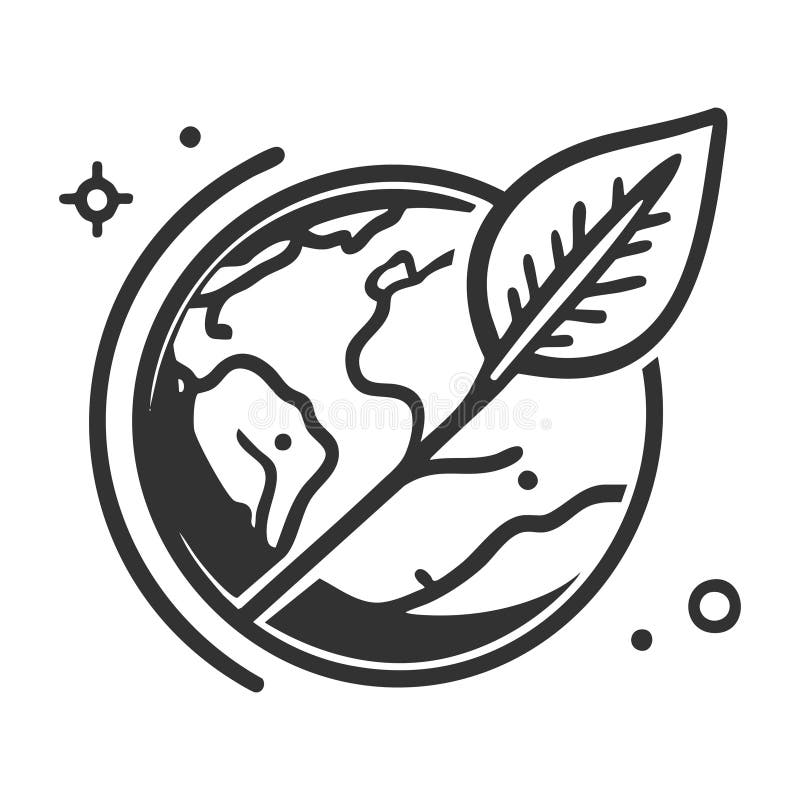 Eco-friendly Icon with Earth and Leaf Representing Sustainability and ...
