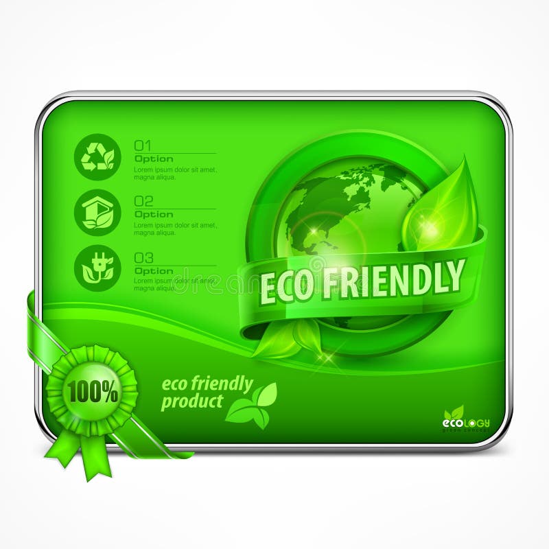 Eco Friendly Infographic in Green Stock Vector - Illustration of ...