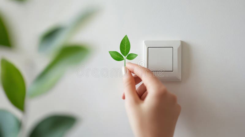 Eco-friendly Innovation Concept with Leaf and Light Switch for ...