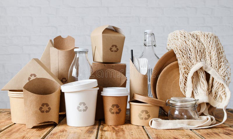 Eco-friendly Items Made from Natural Materials on a Wooden Table. Zero ...