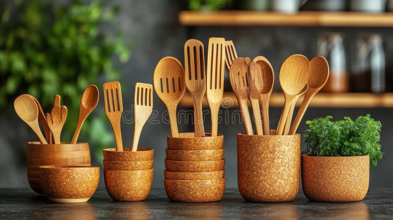 Eco-friendly Kitchen Utensils Made from Renewable Bamboo and Cork ...