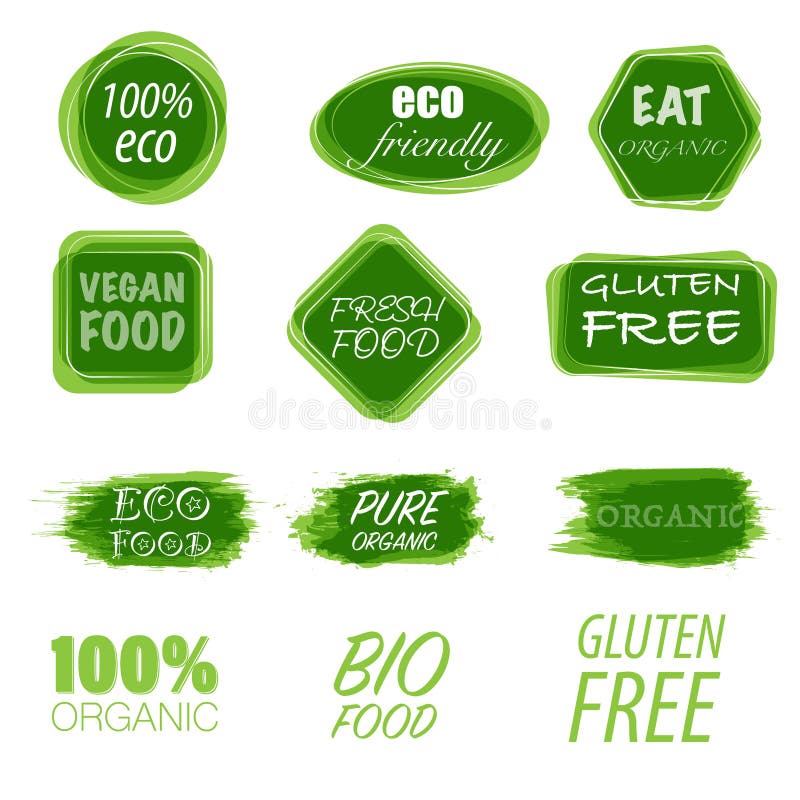 Eco friendly labels set stock vector. Illustration of quality - 213359199
