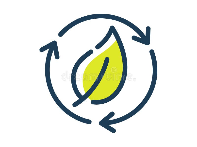 Eco Friendly Leaf Ecology Bio Energy Single Isolated Icon with Dash or ...