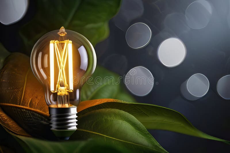 Eco-Friendly LED Filament Bulbs Emitting Warm Glow Stock Illustration ...