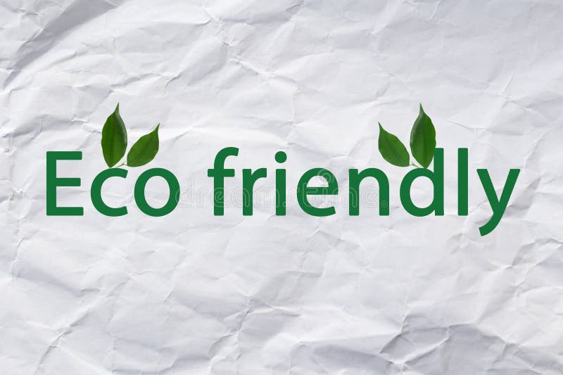 Eco-Friendly Lettering. Green Leaf on White Paper Stock Photo - Image ...