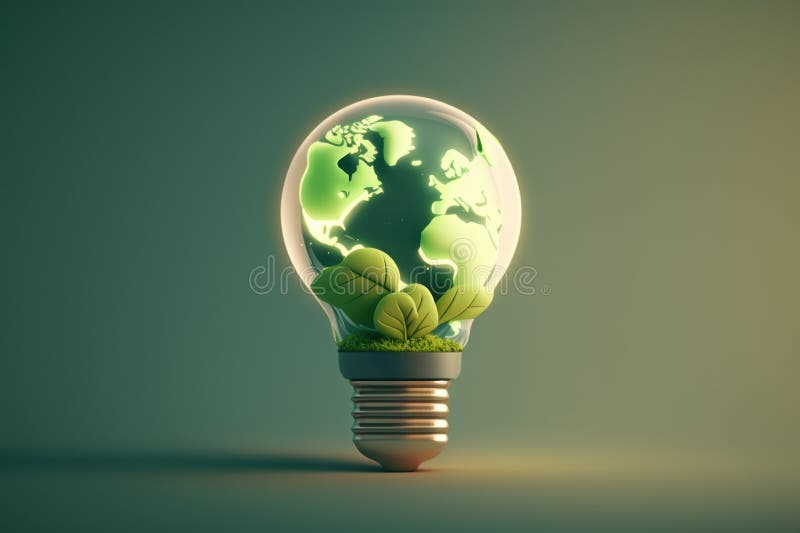 Eco Friendly Lightbulb Background, Sustainable and Renewable Energy ...
