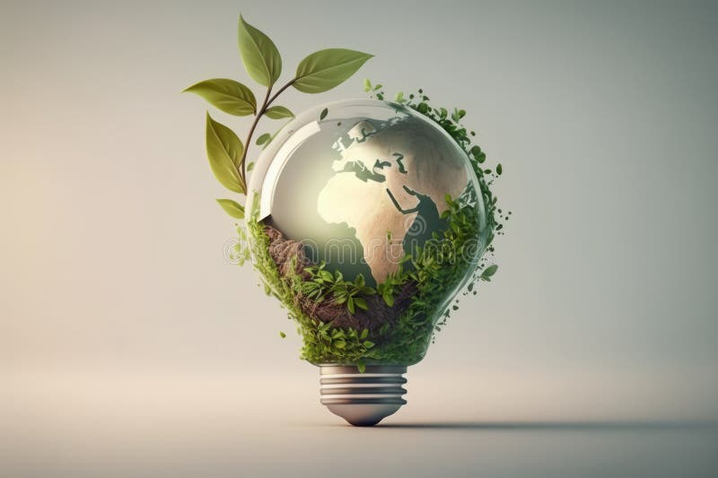 Eco Friendly Lightbulb Background, Sustainable and Renewable Energy ...
